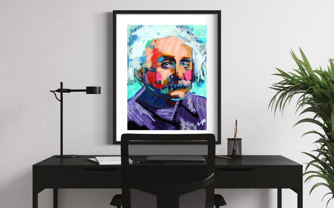 ALBERT EINSTEIN Giclee Art Print Original Painting Contemporary ...