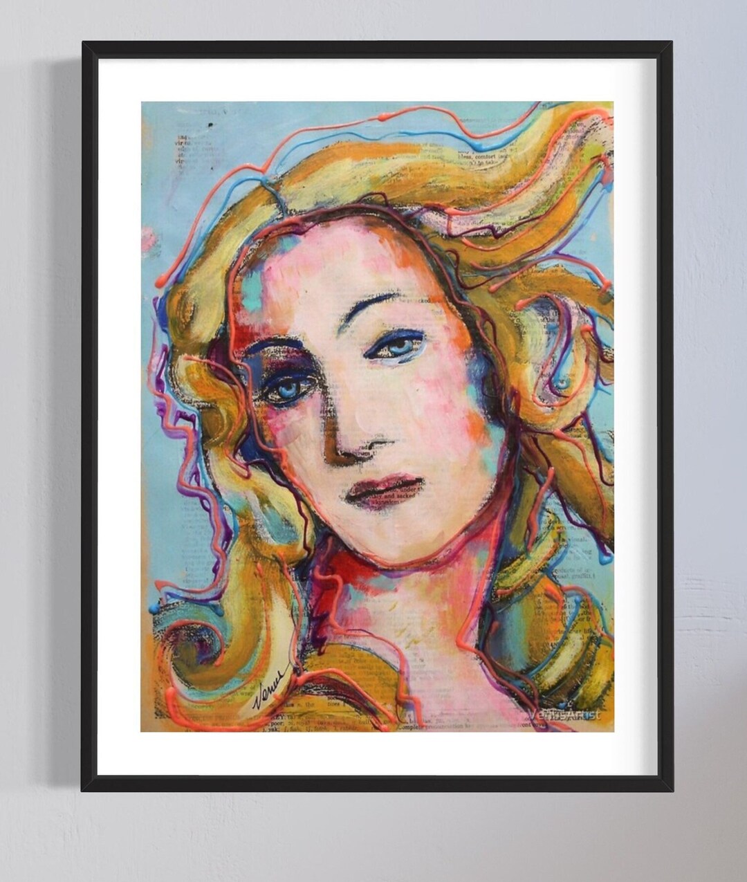 Botticelli Venus ART PRINT Painting Contemporary Birth of Venus Goddess ...