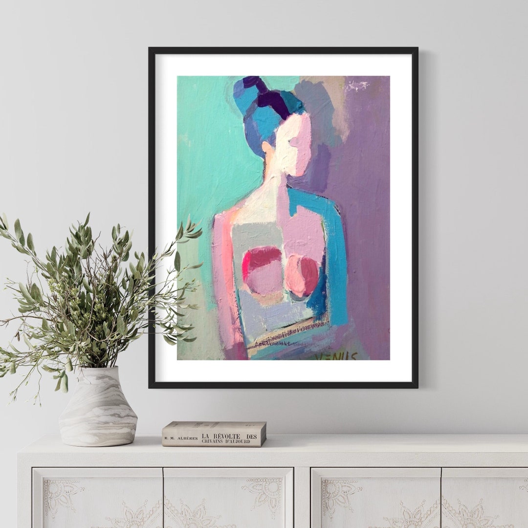 Abstract Woman Original Painting ART PRINT Contemporary Impressionist ...