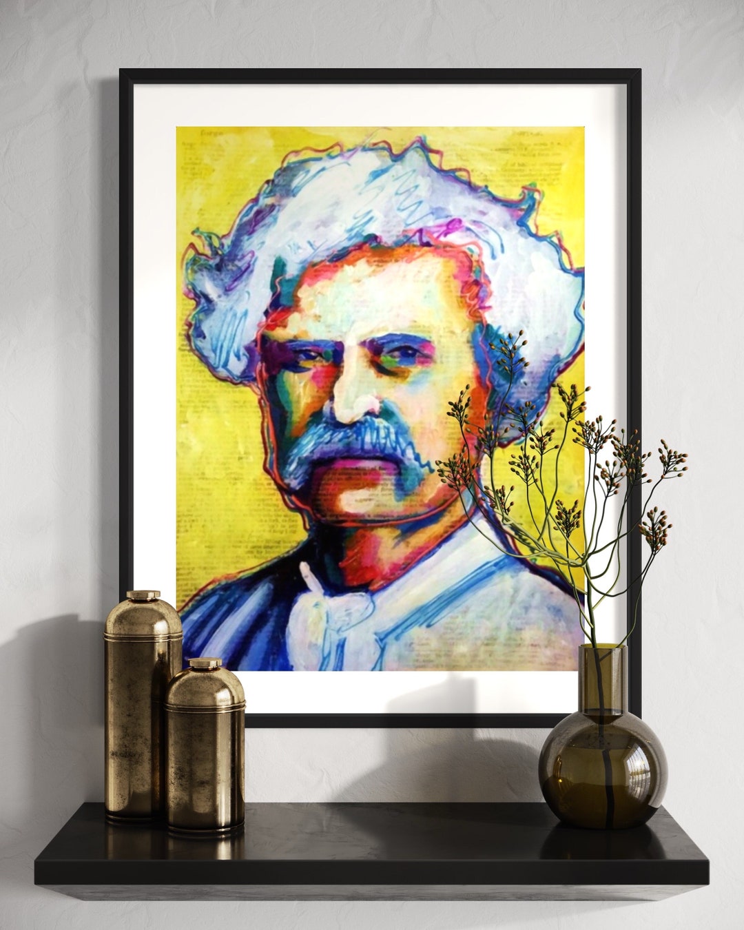 MARK TWAIN Art Print Original Painting Contemporary Impressionism Pop ...