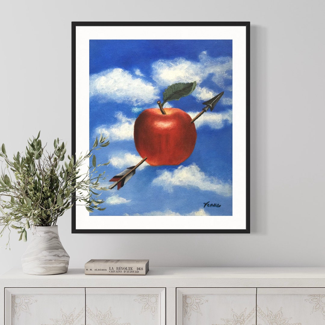 SURREAL APPLE Art Print Original Painting Contemporary Love Arrow Adam ...