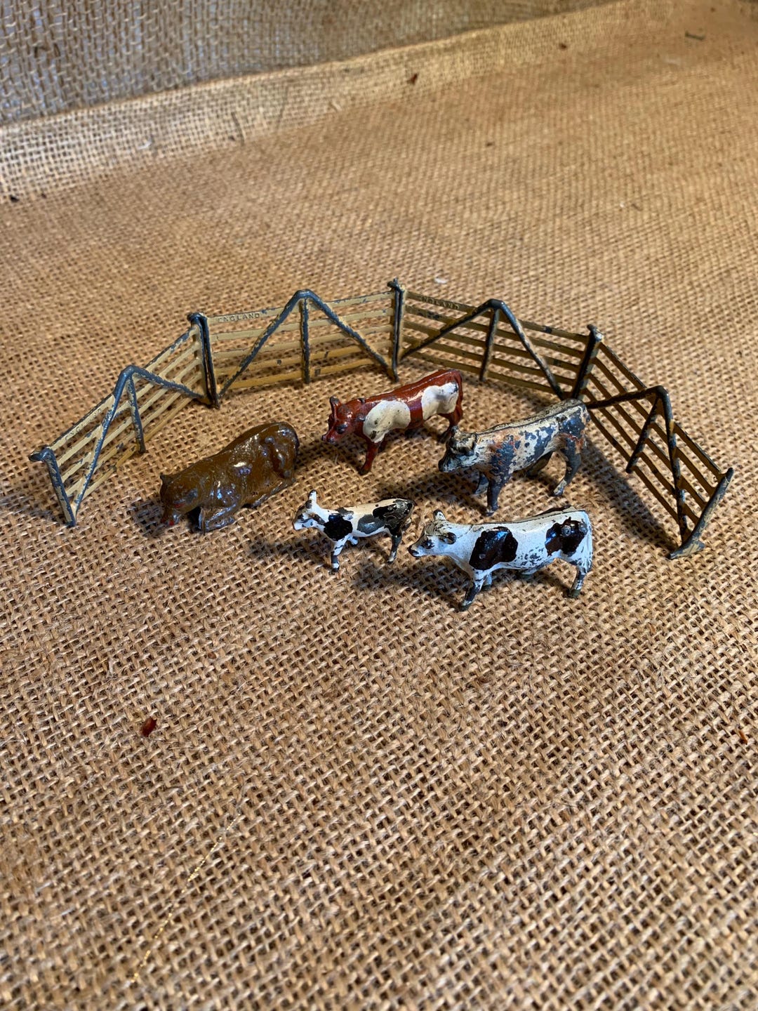 Vintage Lead Cows, Calf and Fence Toys, Figures - Etsy