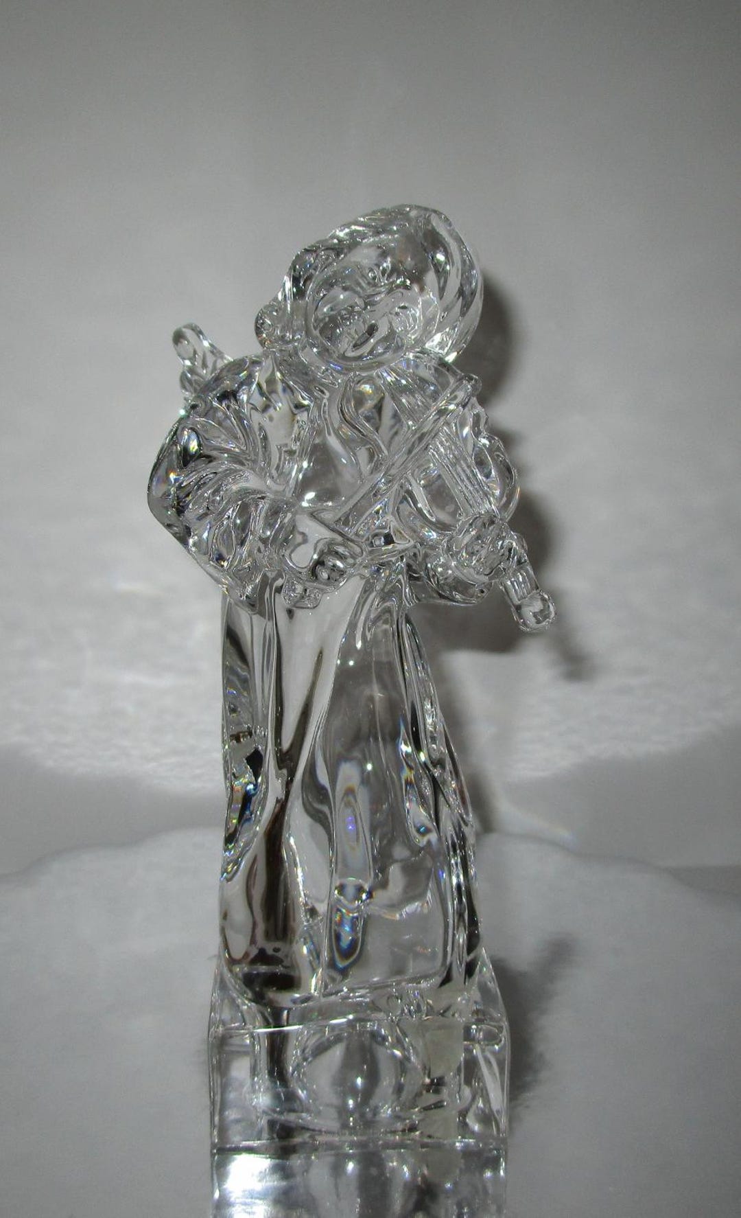 Vintage MIKASA CRYSTAL Angel Figurine Angelic Violin W Original Sticker ...