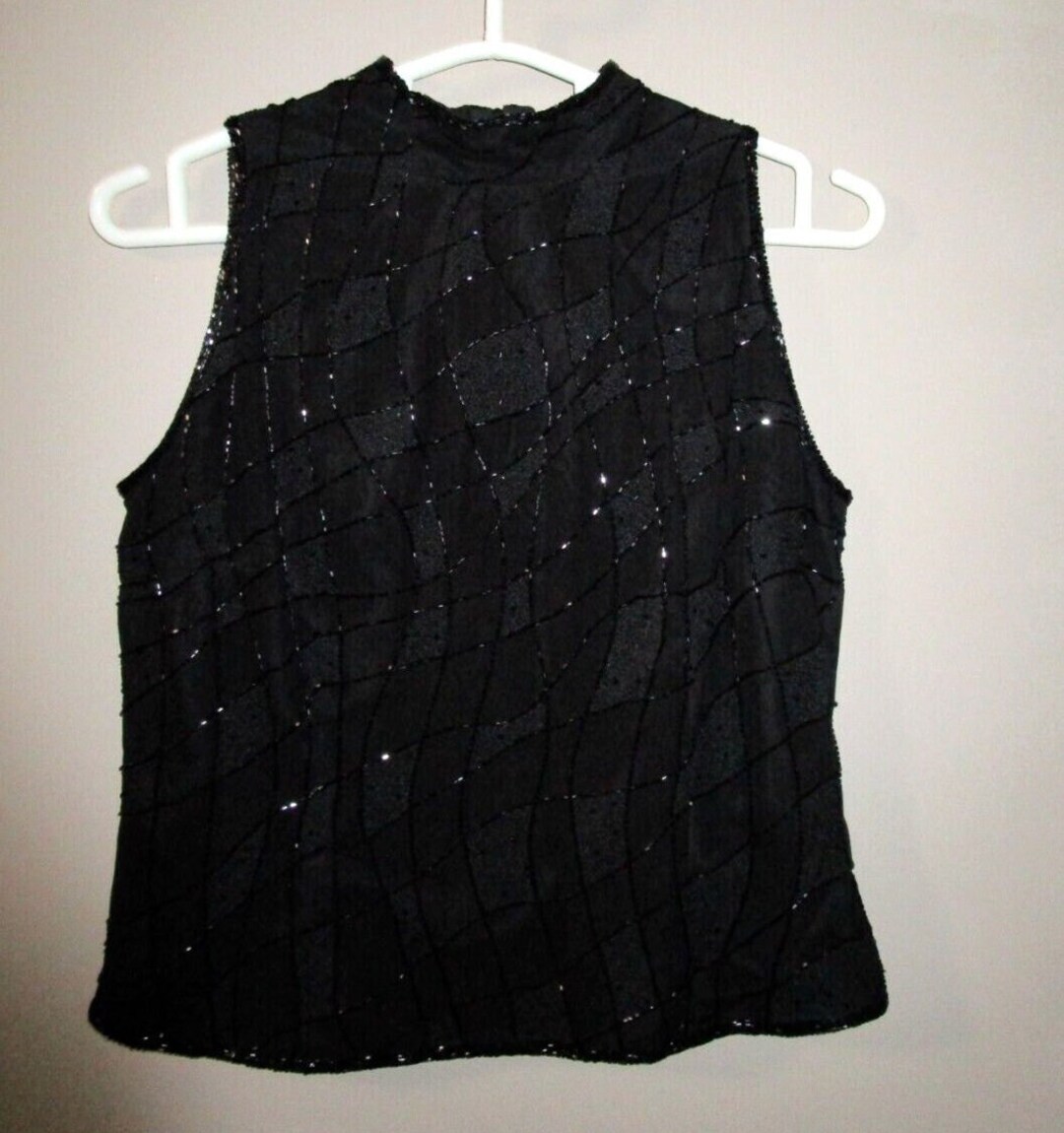 Vintage Debbie Shuchat 100% Silk Shell BUGLE BEAD & Embroidered DS ...