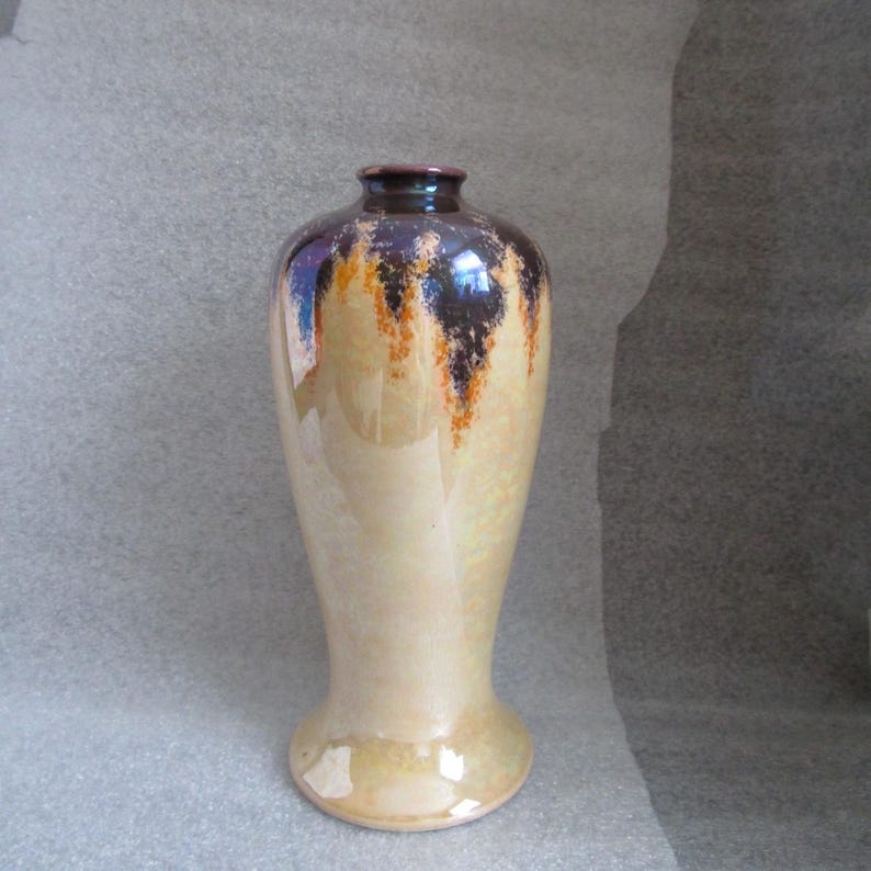 Antique Art Deco NORITAKE Porcelain Fairy Luster Oil Spot Dripware Vase ...