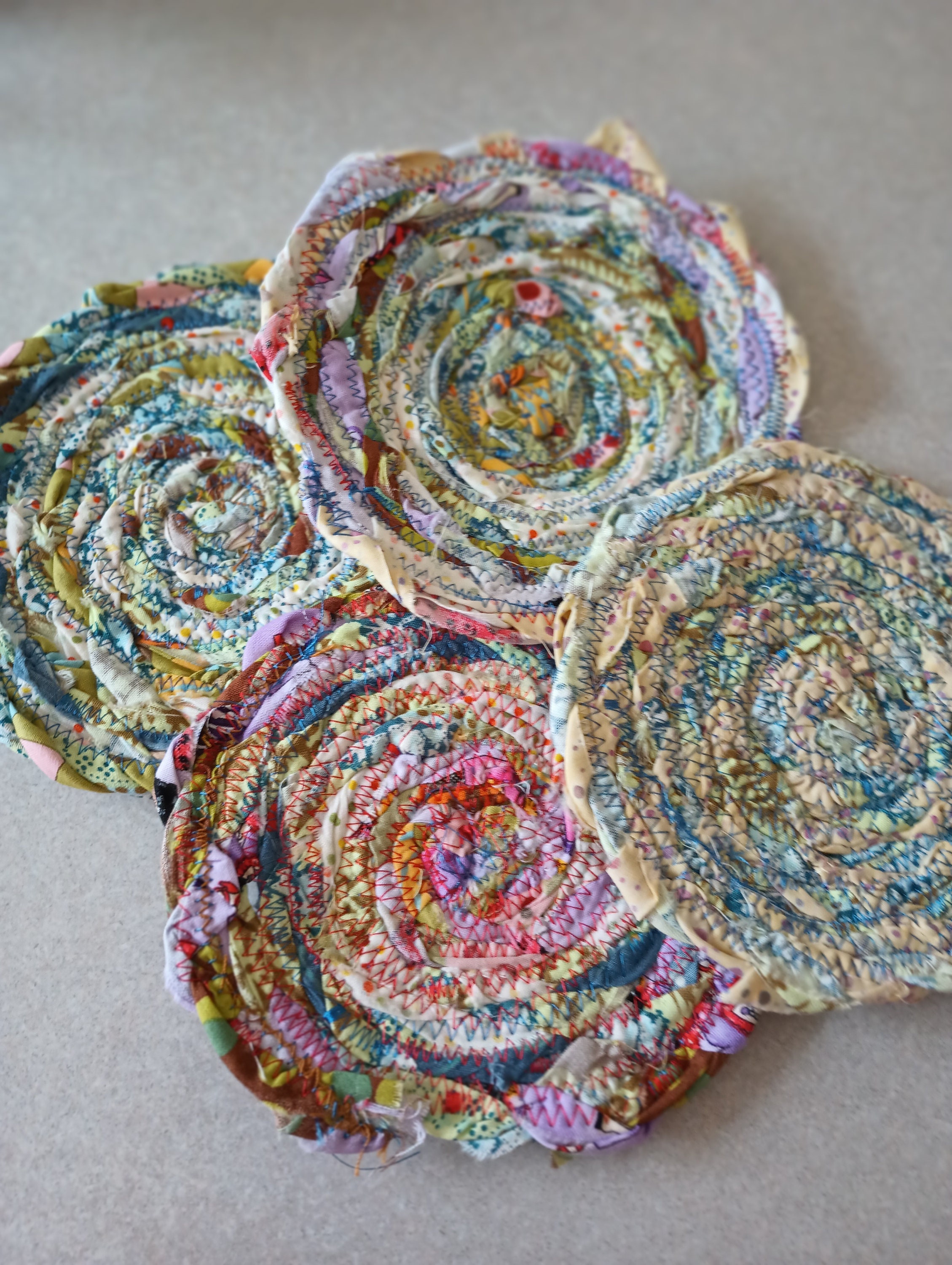 Set of Four 4 Fabric Coasters Fabric Coasters Multicolor - Etsy