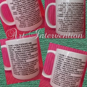 Funny Adult Grammar Mug - *WARNING: SWEARING* You're, Your, They're ...