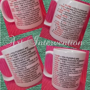 Funny Adult Grammar Mug - *WARNING: SWEARING* You're, Your, They're ...
