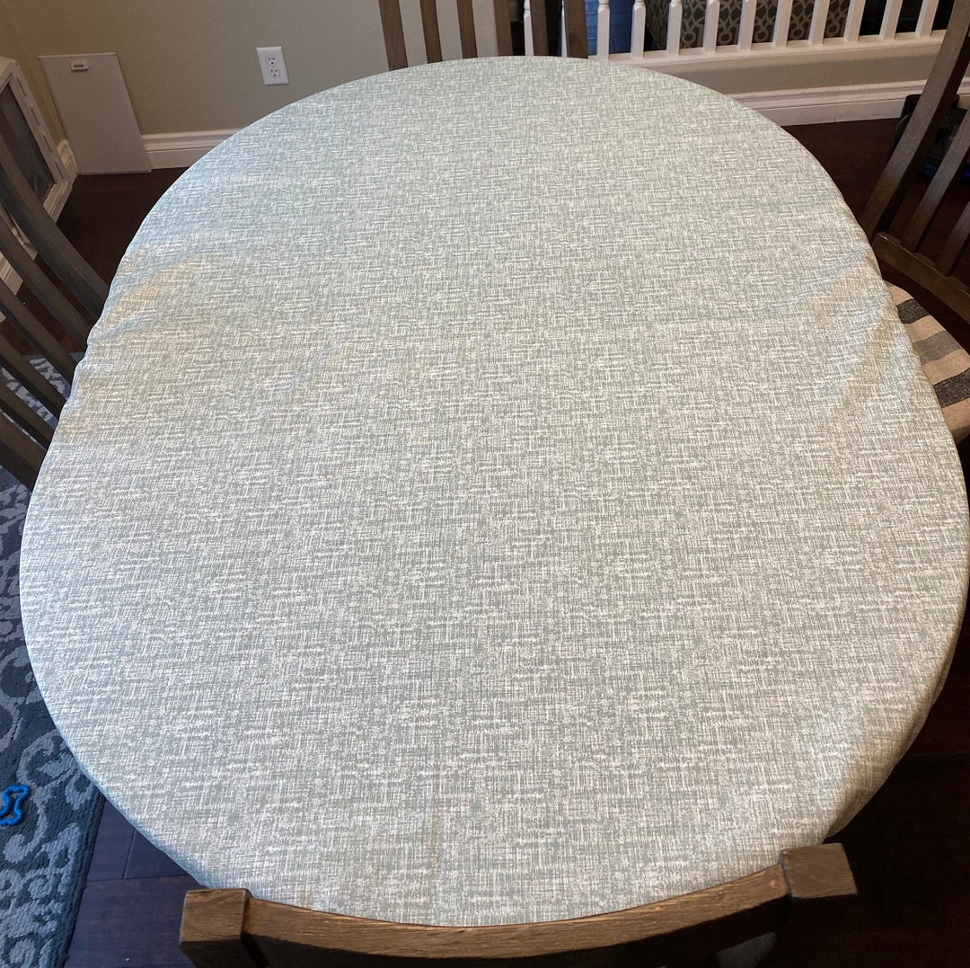 Oval Fitted Tablecloth With Drawstring - Machine Washable - Indoor ...
