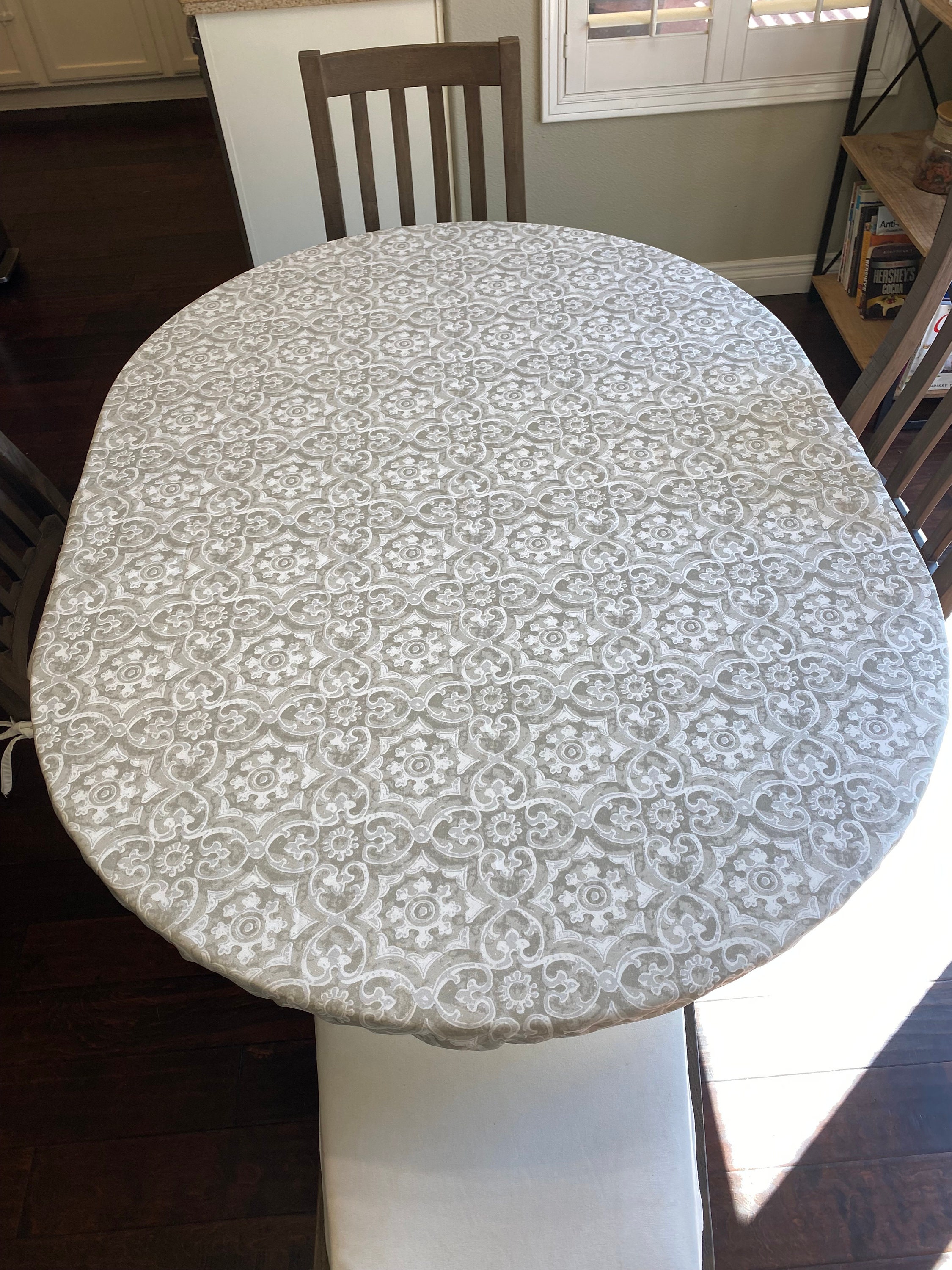 Oval Fitted Tablecloth With Drawstring or Elastic- Custom Made to Order ...