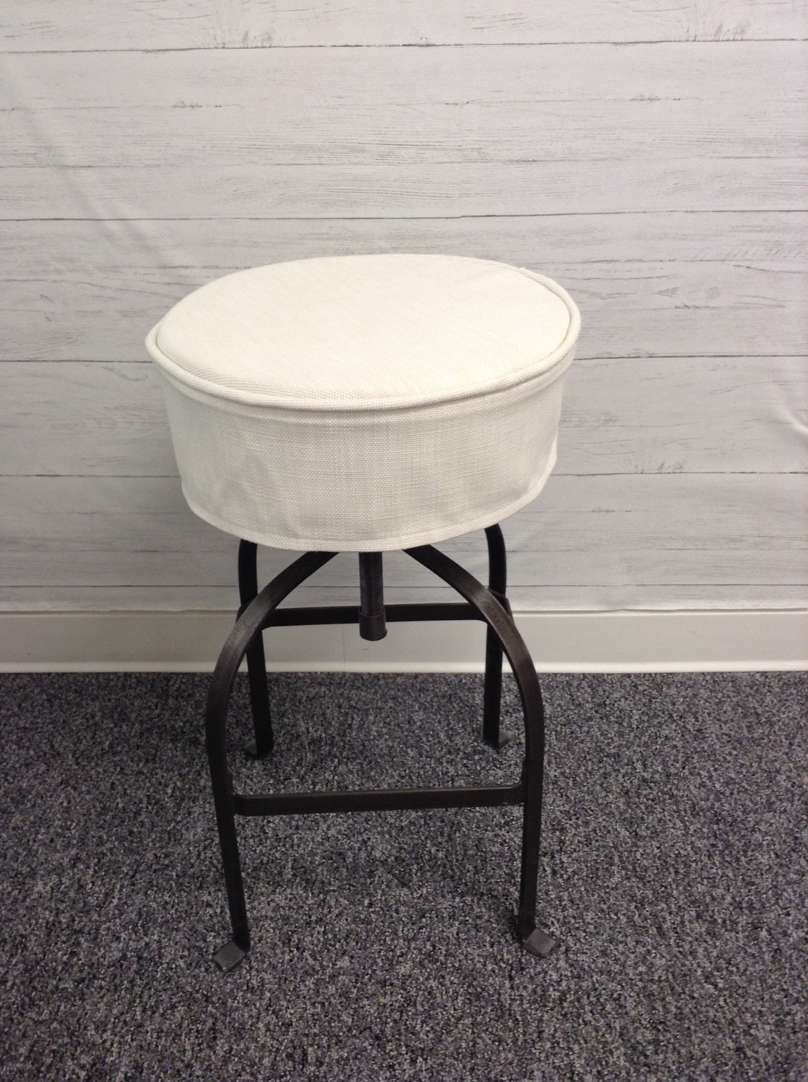 Round Skirted Barstool Seat Cover With Piping and Skirt in Washable ...