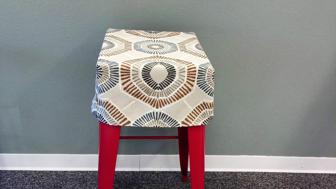 Square Bar Stool Cover With 2" Foam Cushion - Macon Caramel Fabric - Etsy