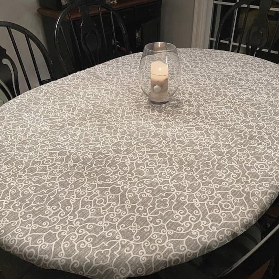 Oval Fitted Tablecloth With Drawstring or Elastic- Custom Made to Order ...