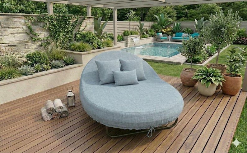Oval Daybed Replacement Cover: Outdoor Sunbed Fitted Cover - Etsy Canada