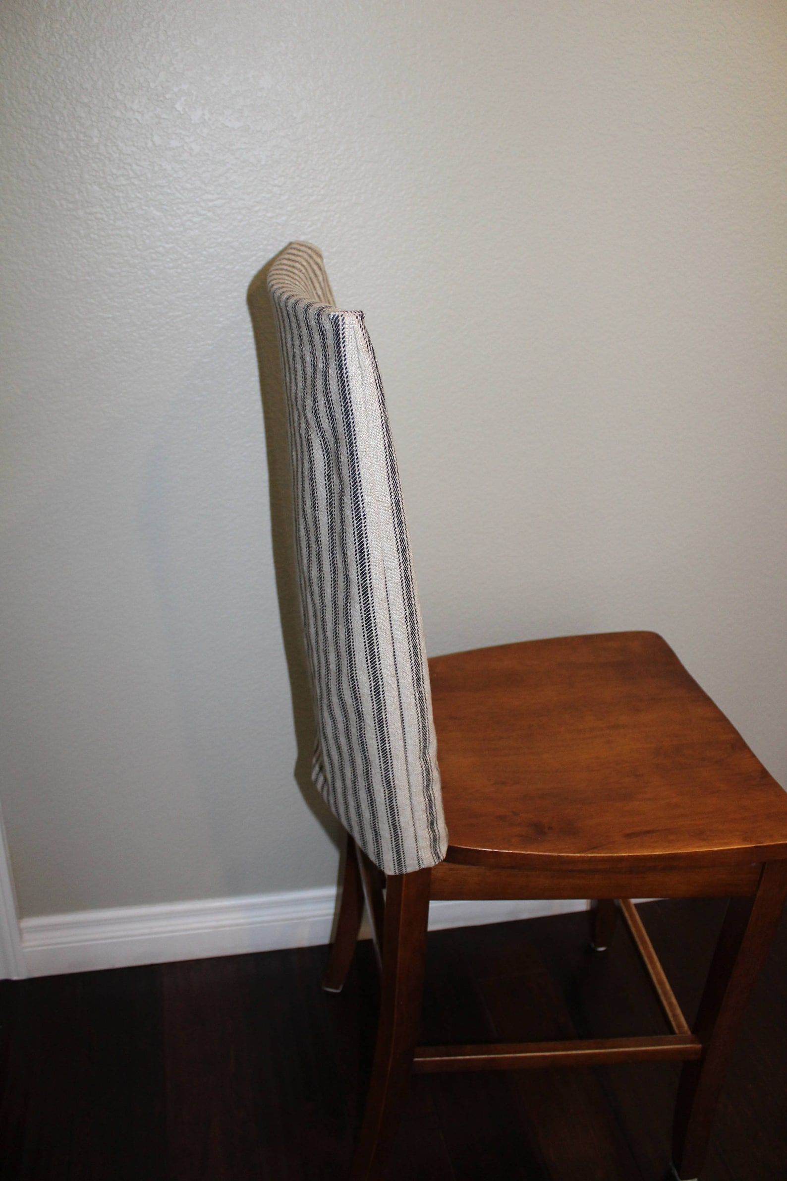 Chair Back Covers Hayes French Ticking Fabric Kitchen Chair Back Cover ...