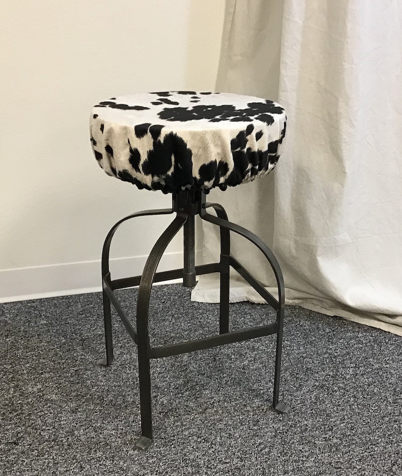 Cow Print Bar Stool Cover: Rustic Farmhouse Kitchen Decor - Etsy