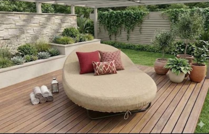 Oval Daybed Replacement Cover: Outdoor Sunbed Fitted Cover - Etsy Canada