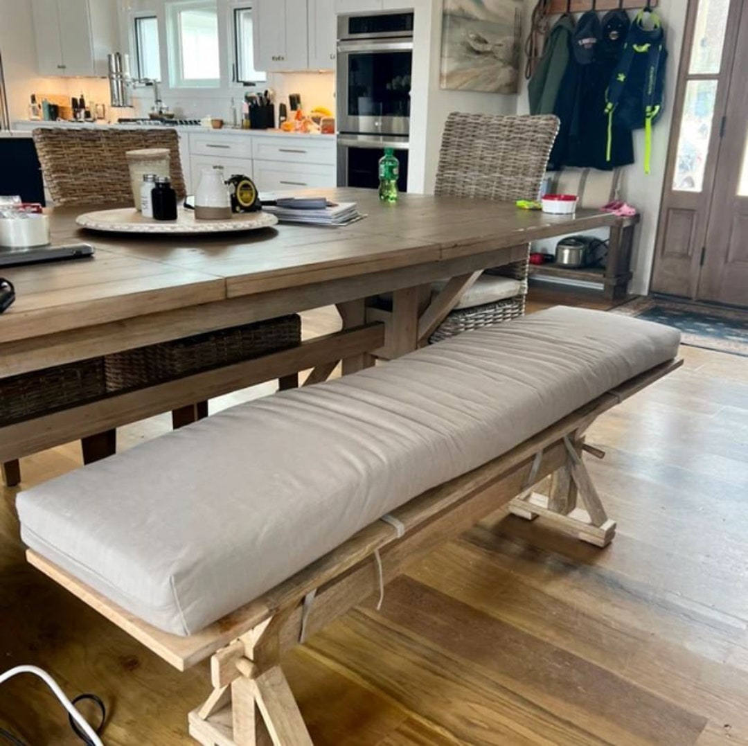 Custom Bench Cushion: 2" Thick Duck Canvas Dining Nook Bench Pad - Etsy