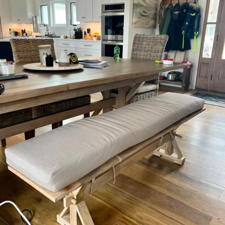 Custom Bench Cushion: 2" Thick Duck Canvas Dining Nook Bench Pad - Etsy