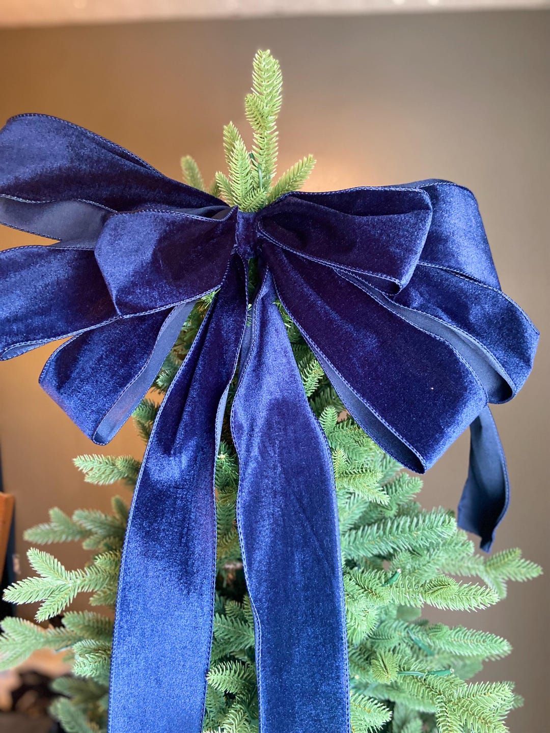 Ralph Lauren Navy Blue Christmas Tree Topper Bow, Holiday Decor, Blue ...