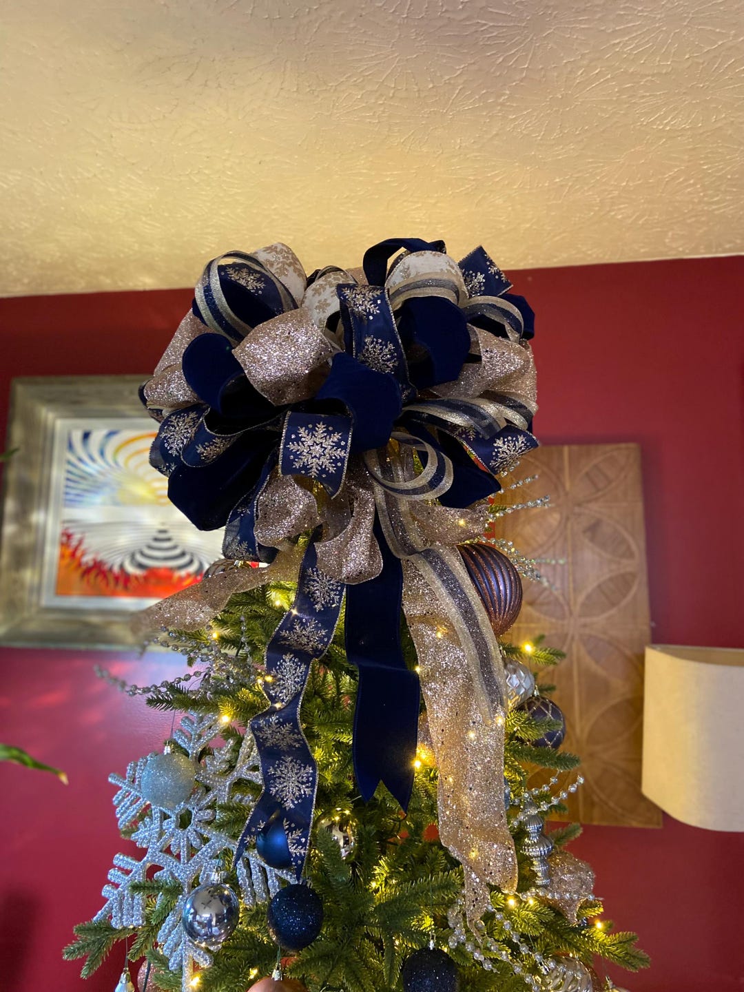 Massive Christmas Tree Topper/ Tree Topper/ Tree Bow/ Christmas Bow ...