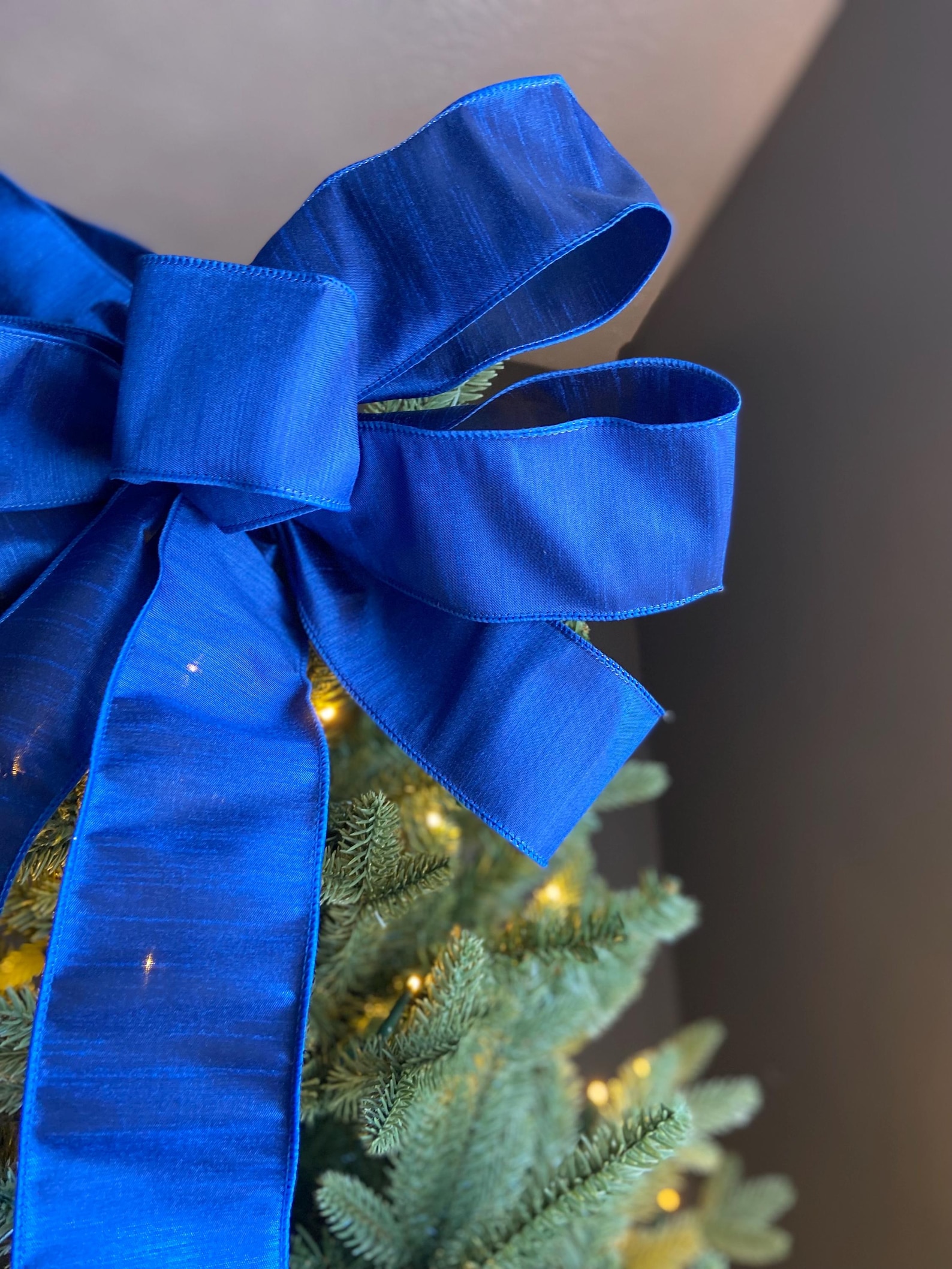 Ralph Lauren Blue Christmas Tree Topper Bow, Holiday Decor, Blue Velvet ...