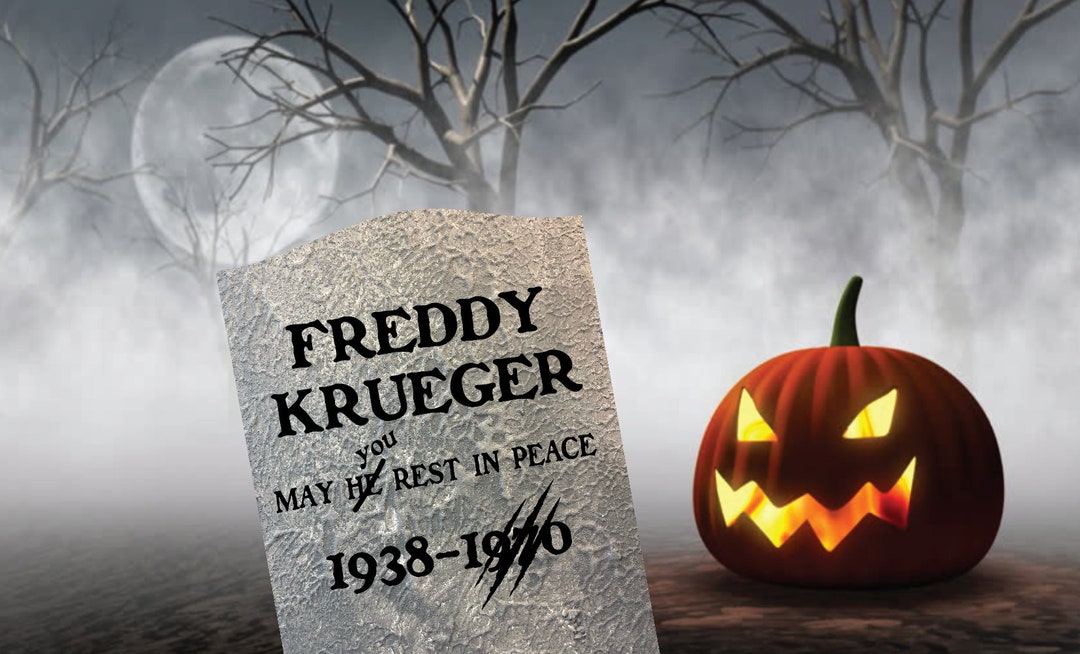 Freddy Krueger Gravestone Headstone Cemetery Tombstone. Yard. Halloween ...