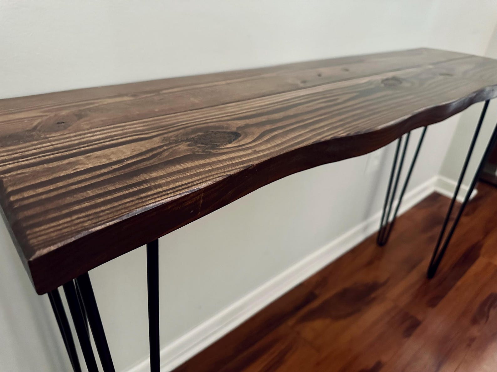 Steel and Pine Wood Long Console / Bar Table - Entry Way Table - Live ...