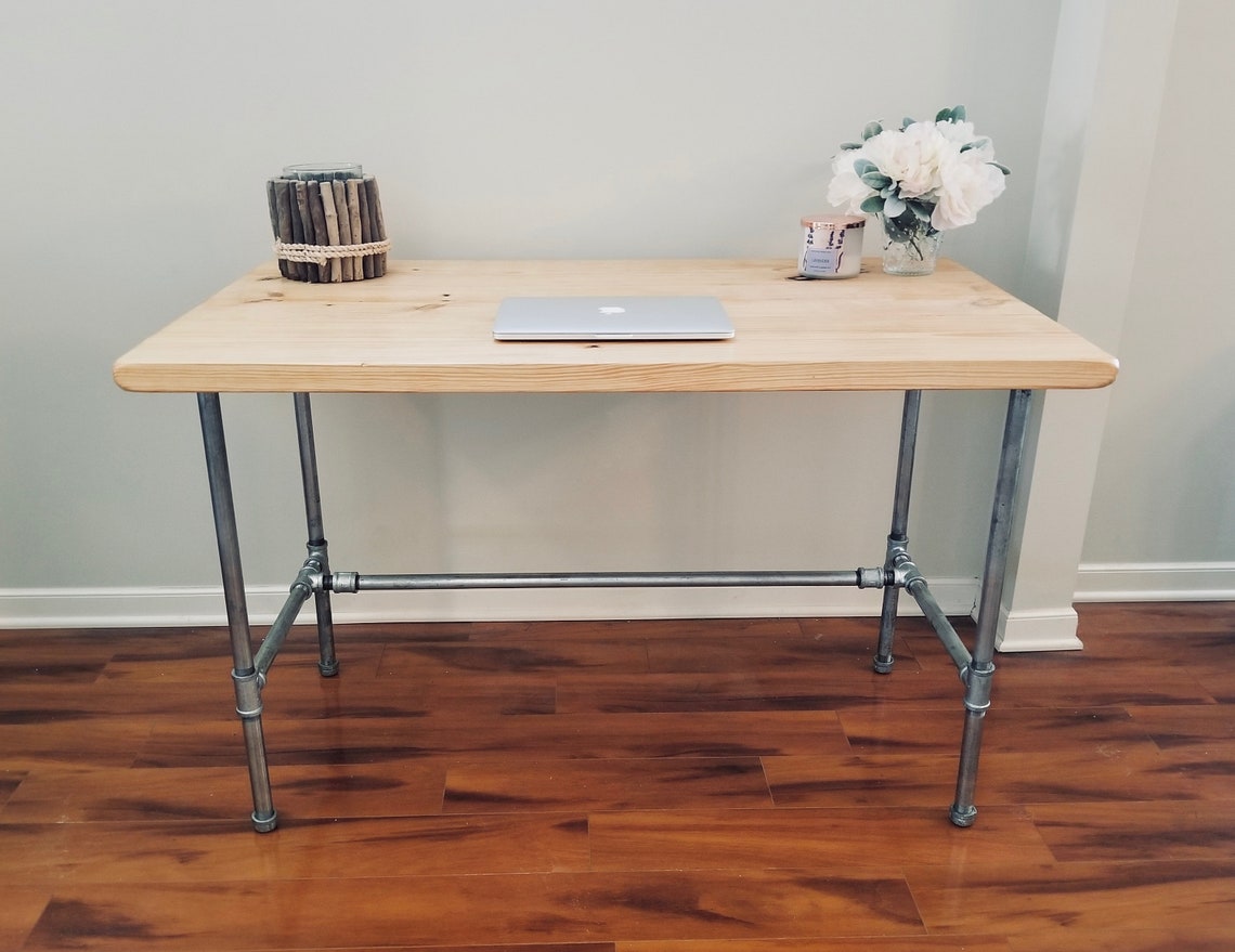 Steel and Wood Galvanized Steel Desk - Etsy