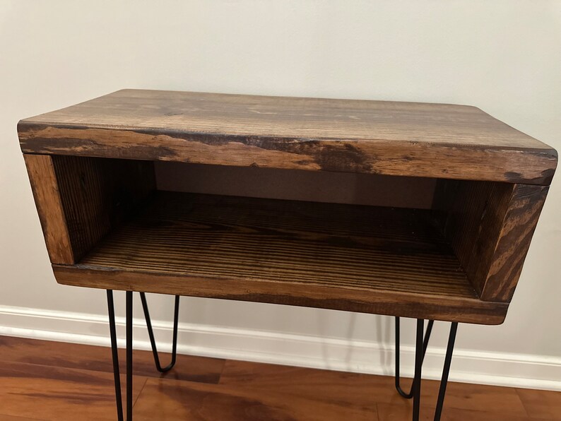 Steel and Pine Wood Media End Table Record Table Turntable - Etsy