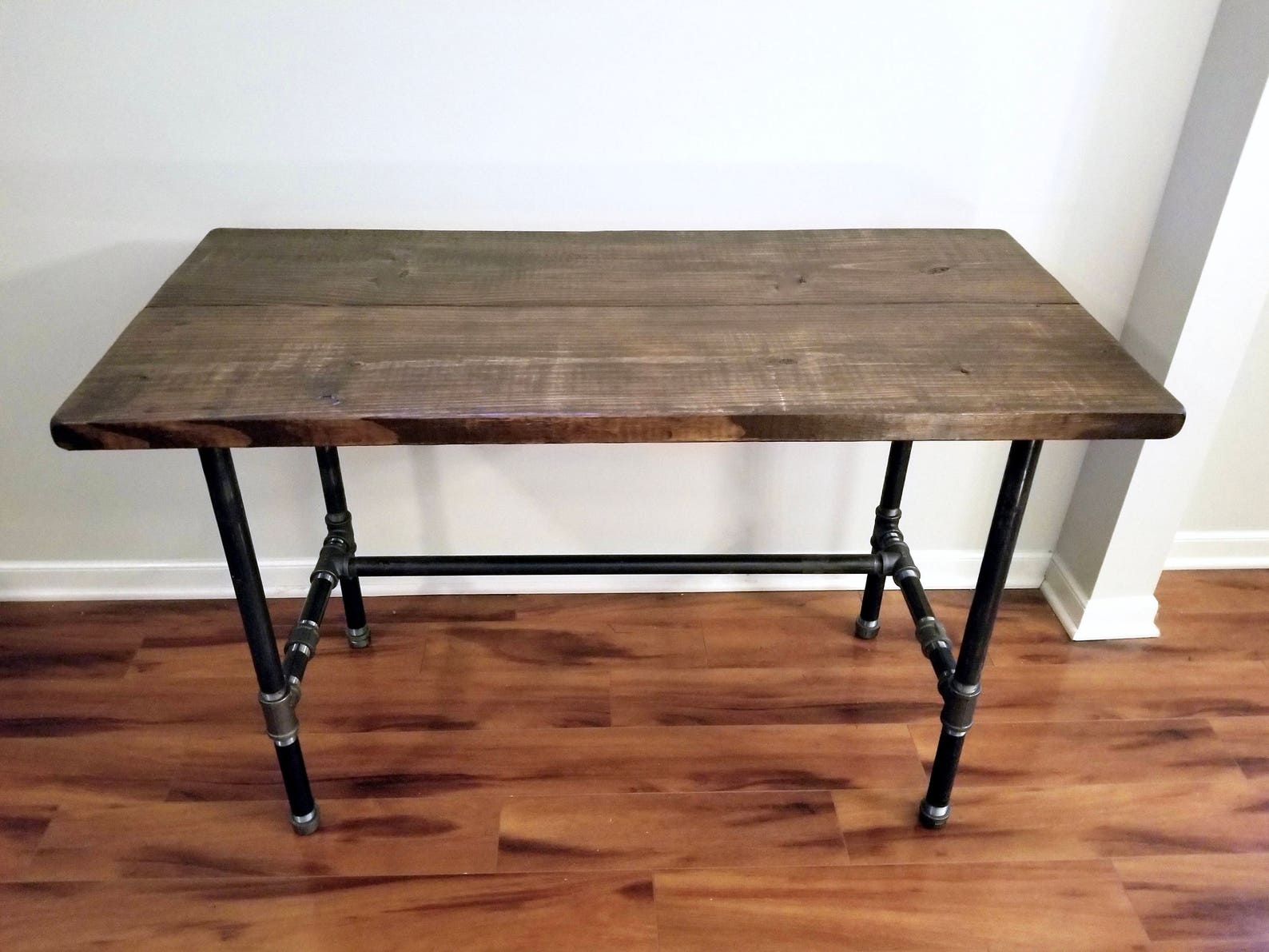 Steel and Wood Desk Large Gas Iron Pipe Office Desk Free - Etsy