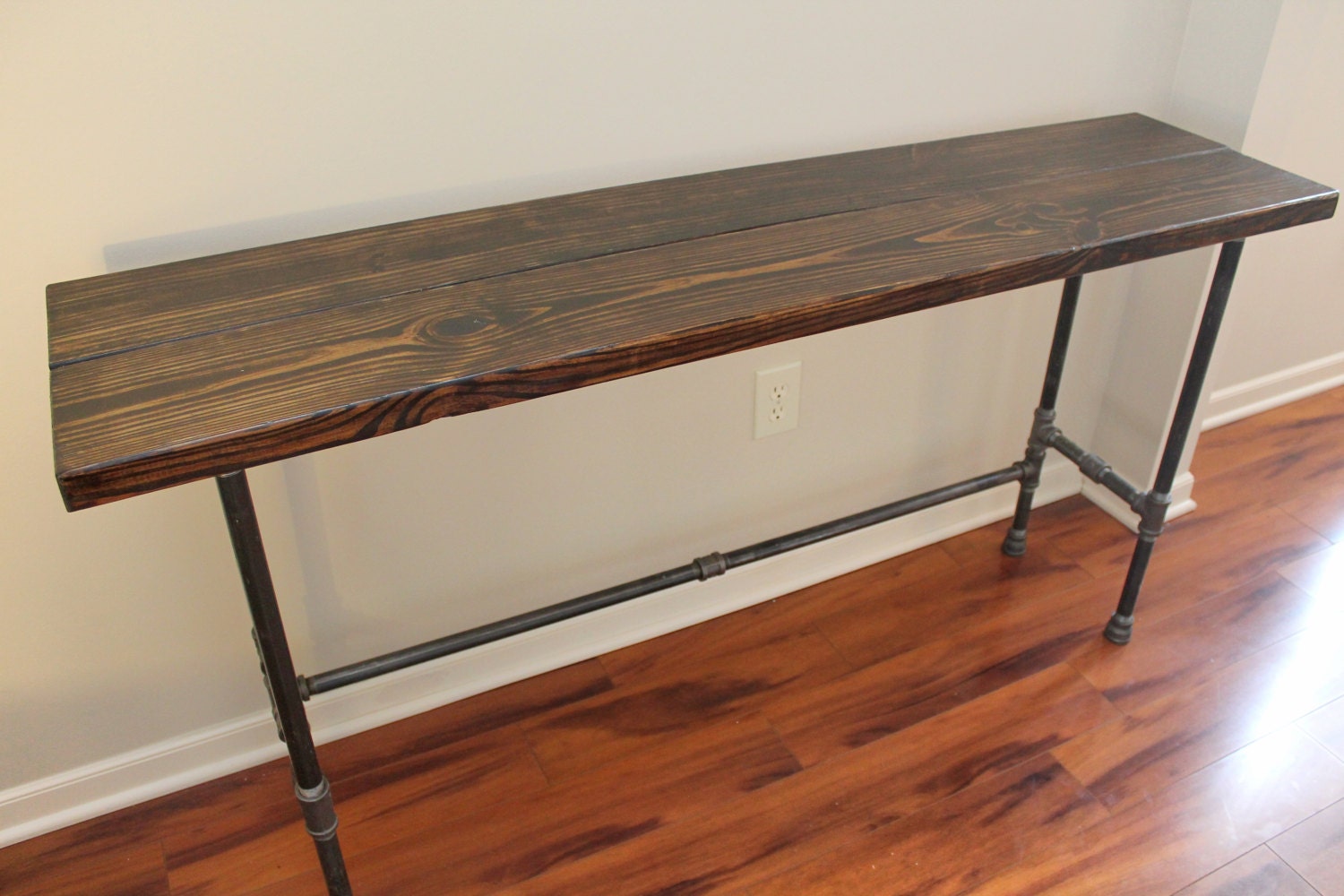 Steel and Pine Wood Long Console / Bar Table - Etsy
