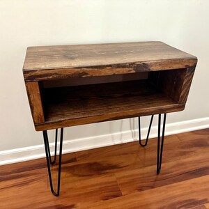 Steel and Pine Wood Media End Table - Record Table - Turntable Stand ...