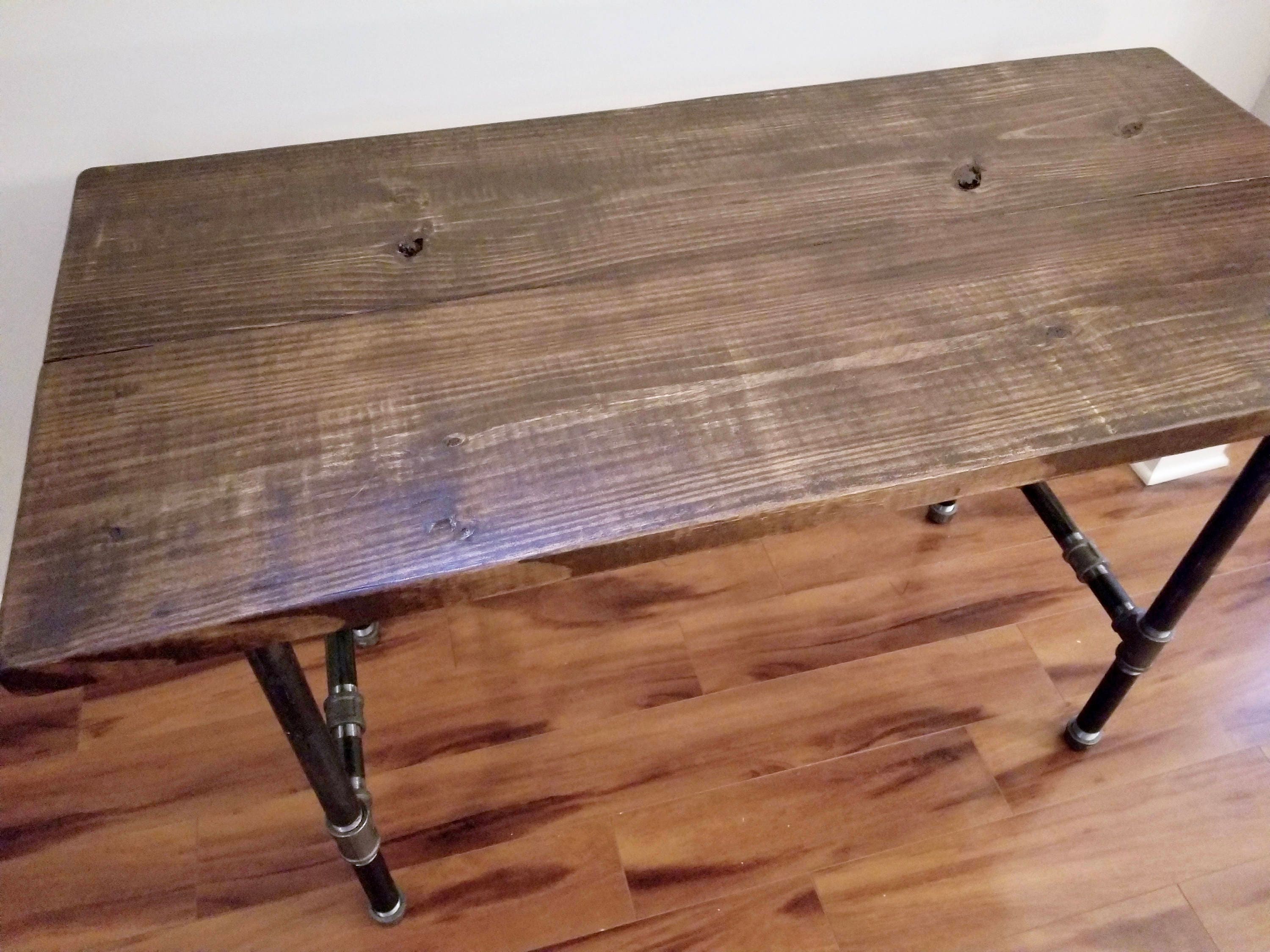 Steel and Wood Desk Large Gas Iron Pipe Office Desk Free - Etsy
