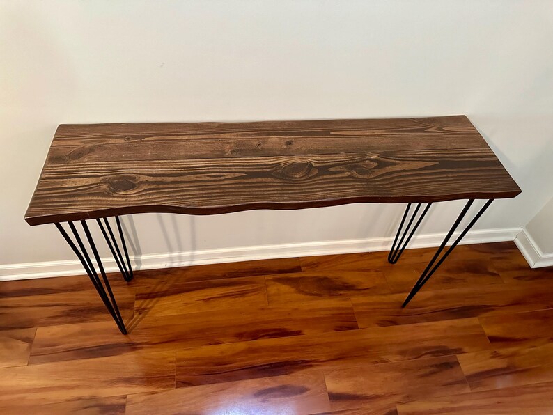 Steel and Pine Wood Long Console / Bar Table - Entry Way Table - Live ...