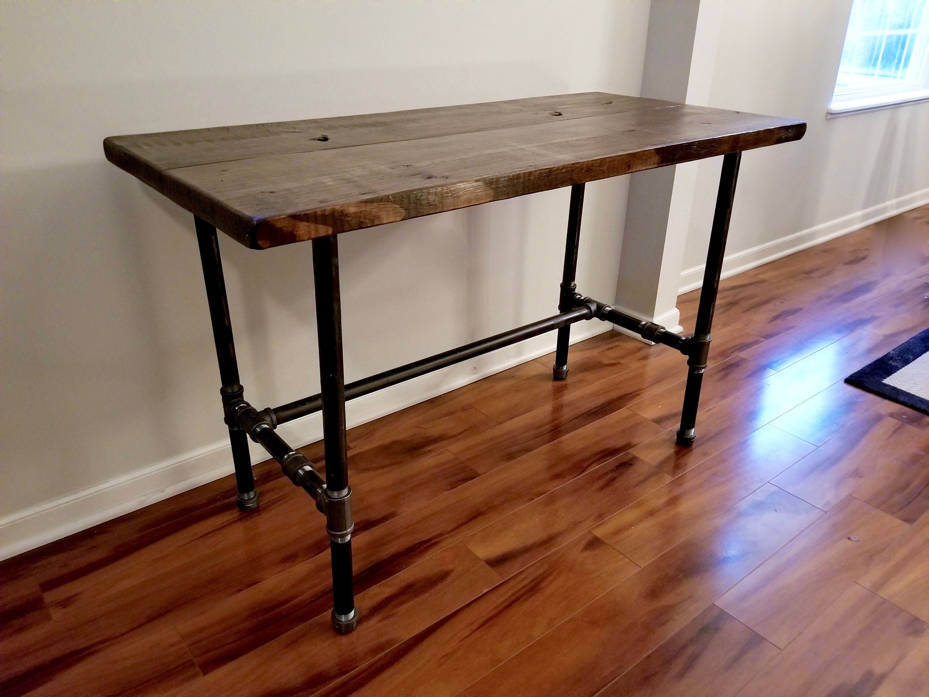 Steel and Wood Desk Large Gas Iron Pipe Office Desk Free - Etsy