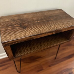 Steel and Pine Wood Media End Table - Record Table - Turntable Stand ...