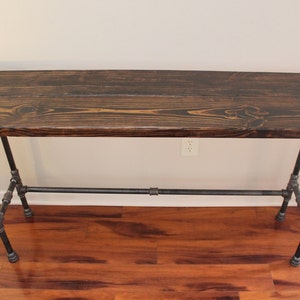 Steel and Pine Wood Long Console / Bar Table - Etsy