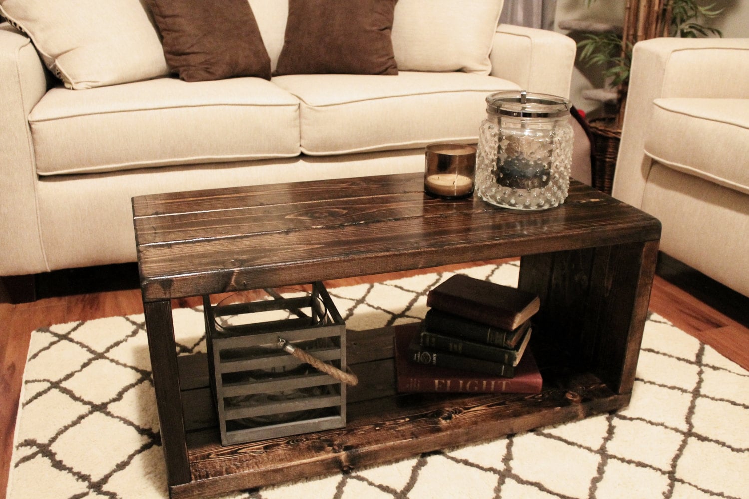Steel and Pine Wood Box Coffee Table - Etsy