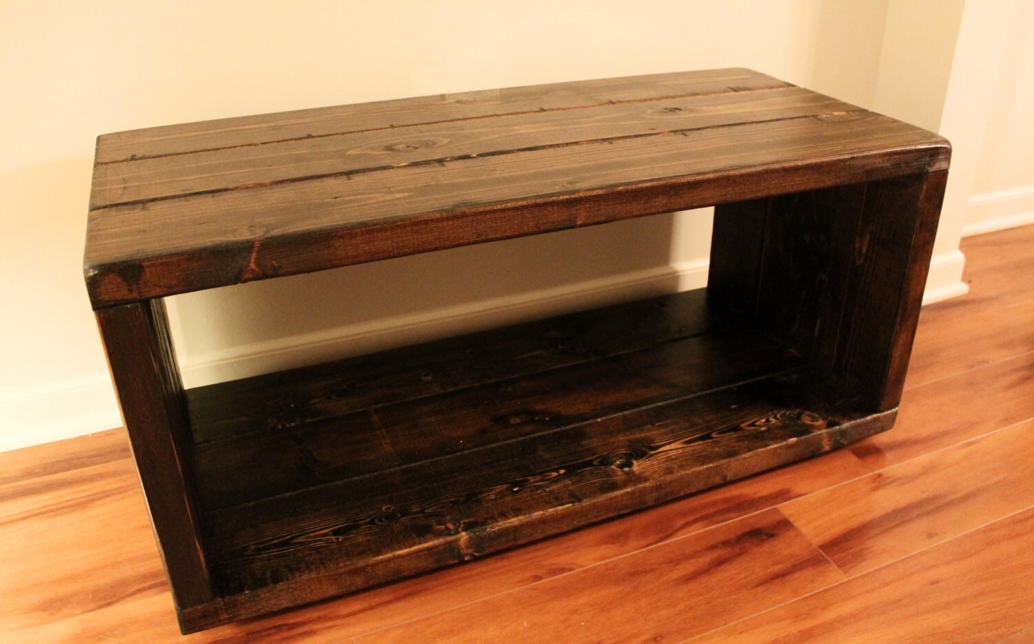 Steel and Pine Wood Box Coffee Table - Etsy