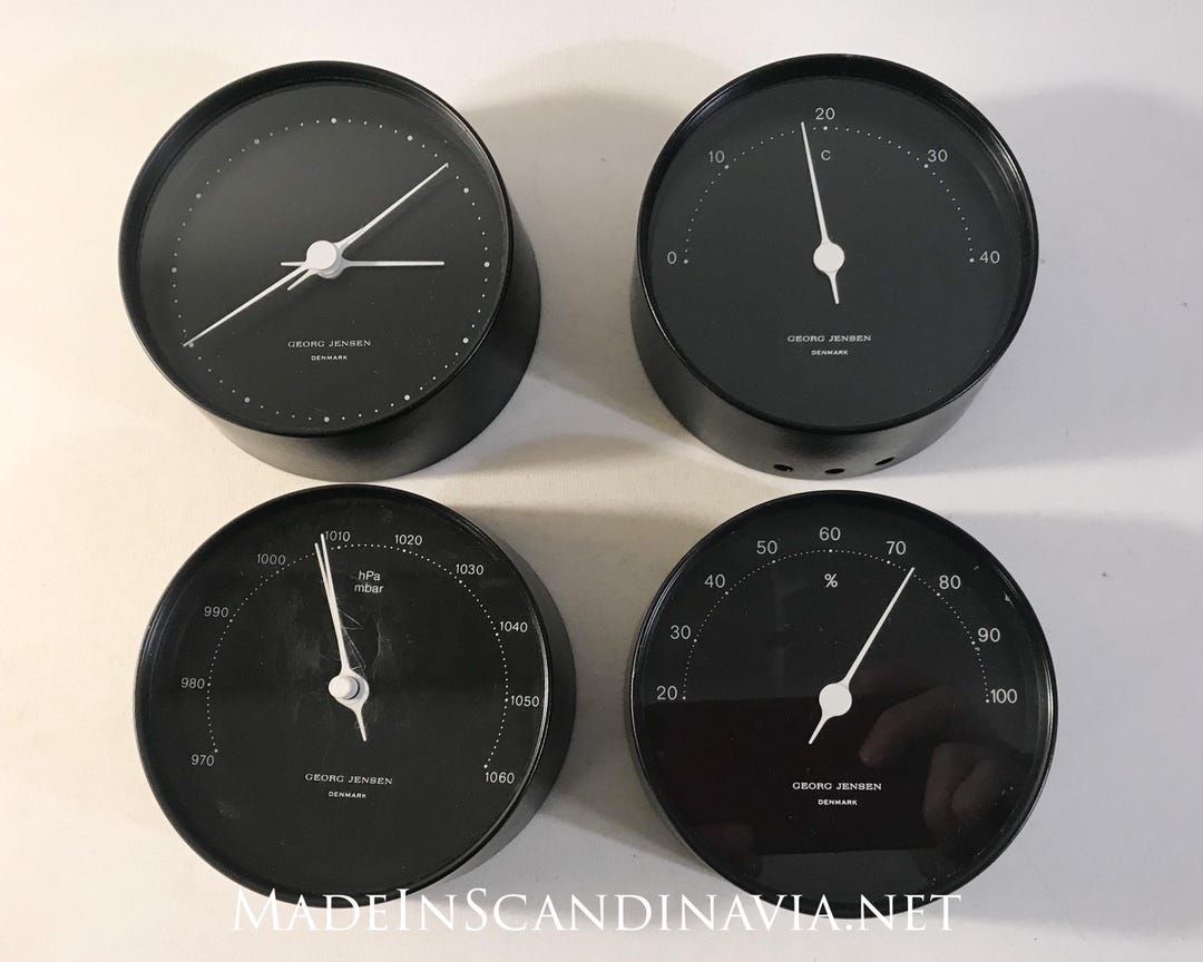 Georg Jensen KOPPEL Weather Station Black/black 10 Cm. Barometer ...