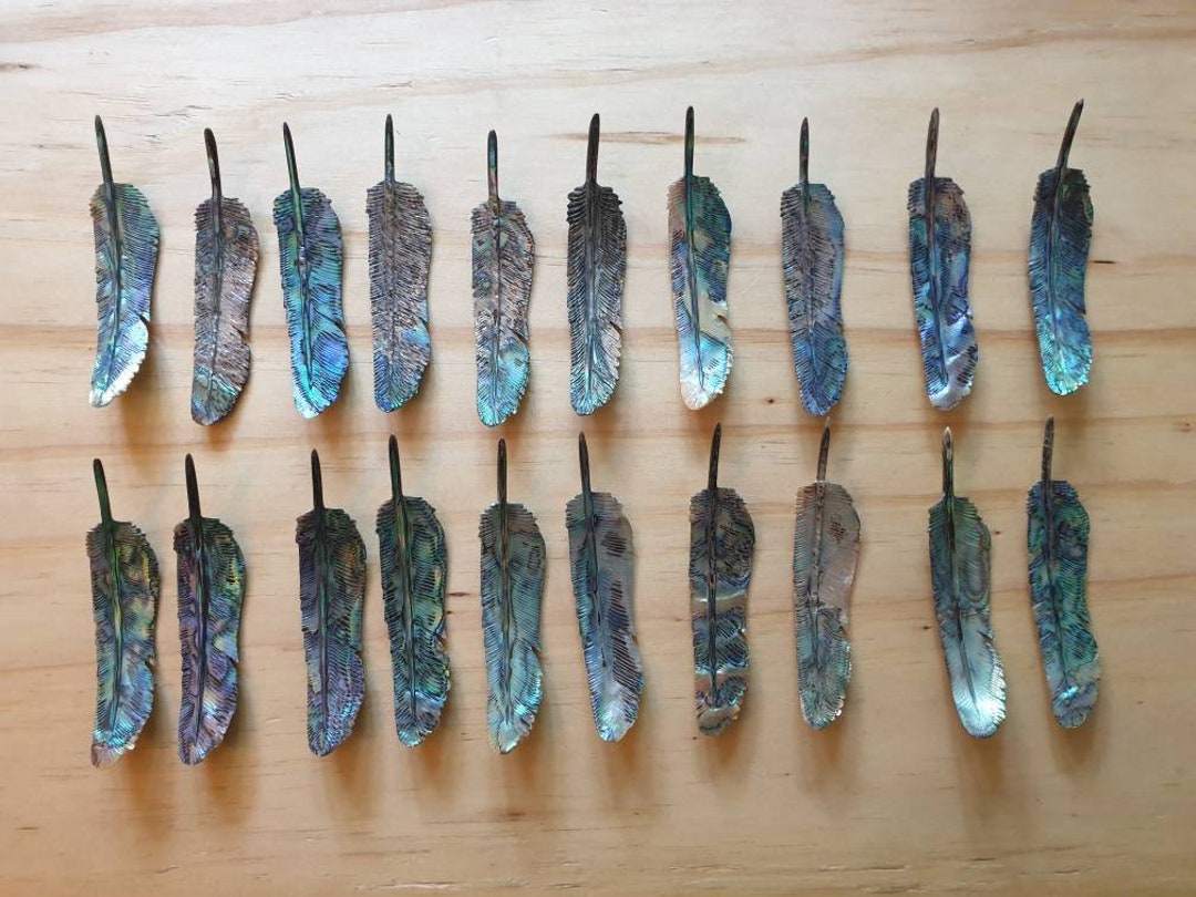 Abalone Feather Wholesale Set of 20, Size SMALL, Abalone Feather ...