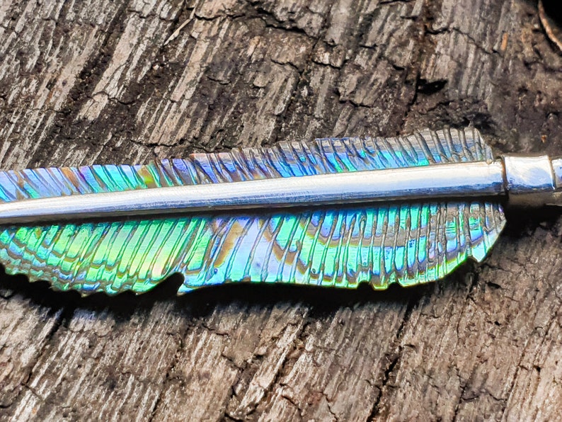 Abalone Shell Feather Pendant Boho Feather Necklace Paua - Etsy