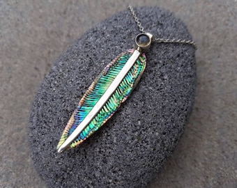 Abalone Feather Necklace Feather Pendant Hand Carved Paua - Etsy