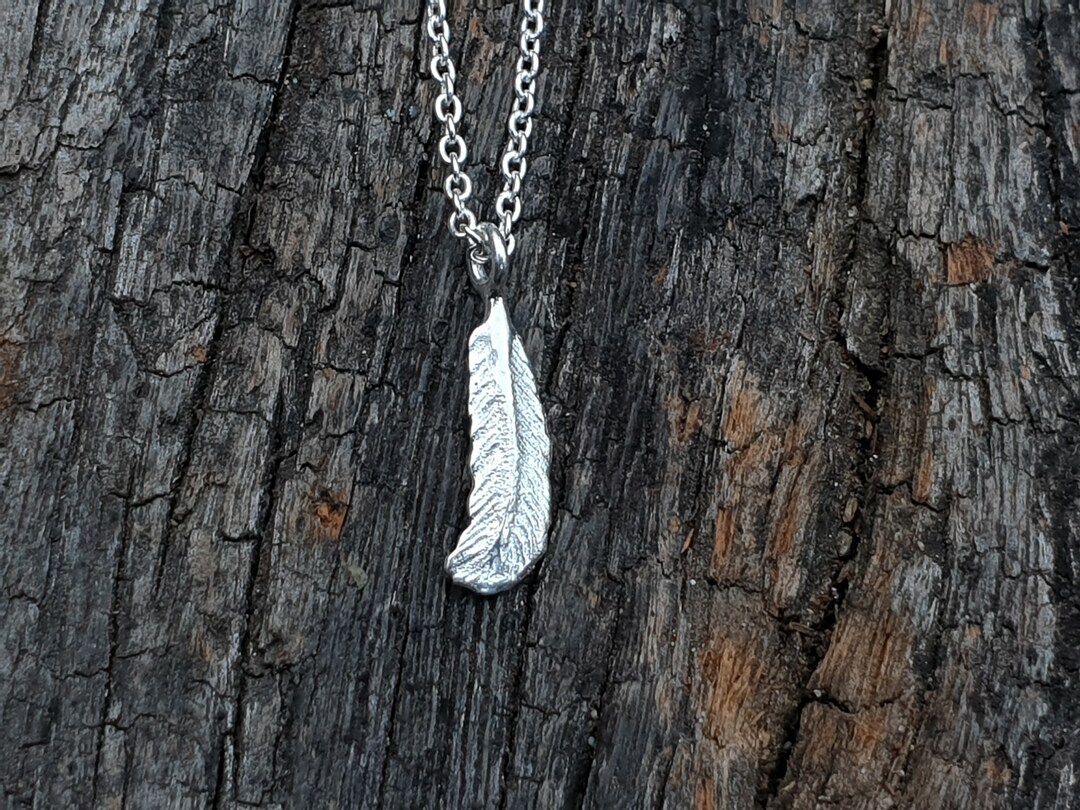 Feather Necklace, Dainty Feather Pendant, Tiny Feather Necklace, Boho ...