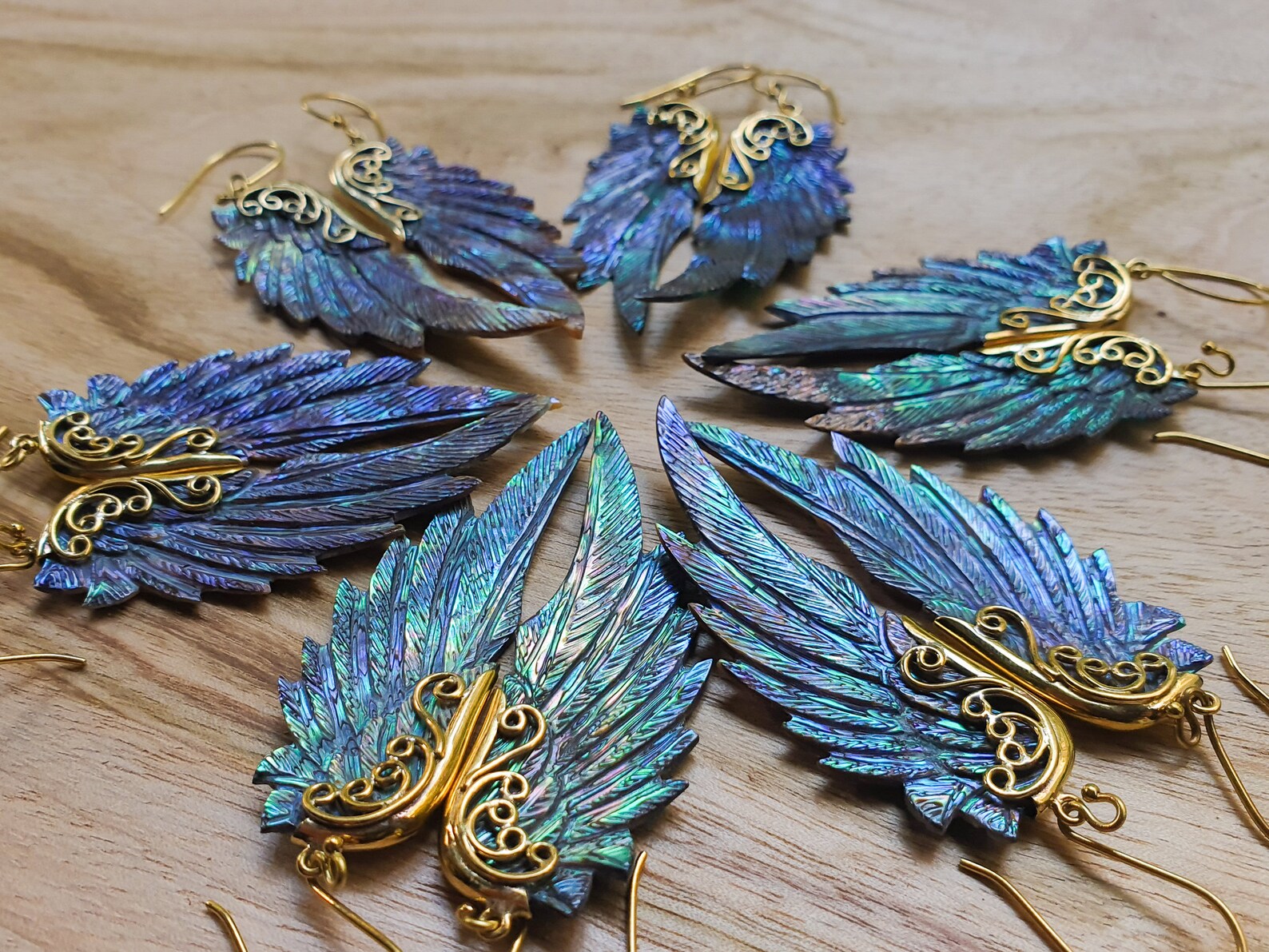 Wing Earrings Long Feather Earrings Angel Wing Earrings - Etsy