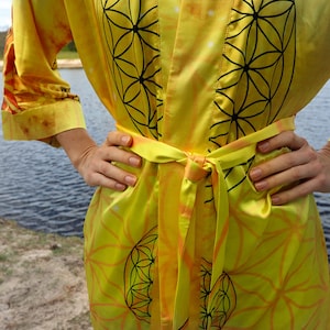 Golden Phoenix Angel Wings Robe - Vibrant Colors - Flower of Life ...
