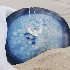 Small Larimar and Silver Isis Necklace, Isis Headpiece, Egyptian ...