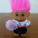Vintage Russ Troll ring Bearer Doll Pink Hair - Etsy