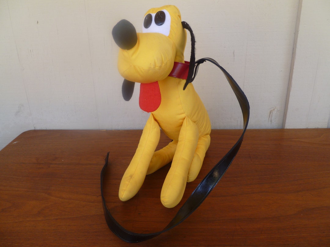 Disney Large Plush Dog pluto With Collar and Leash 16 Long X 14 Tall ...